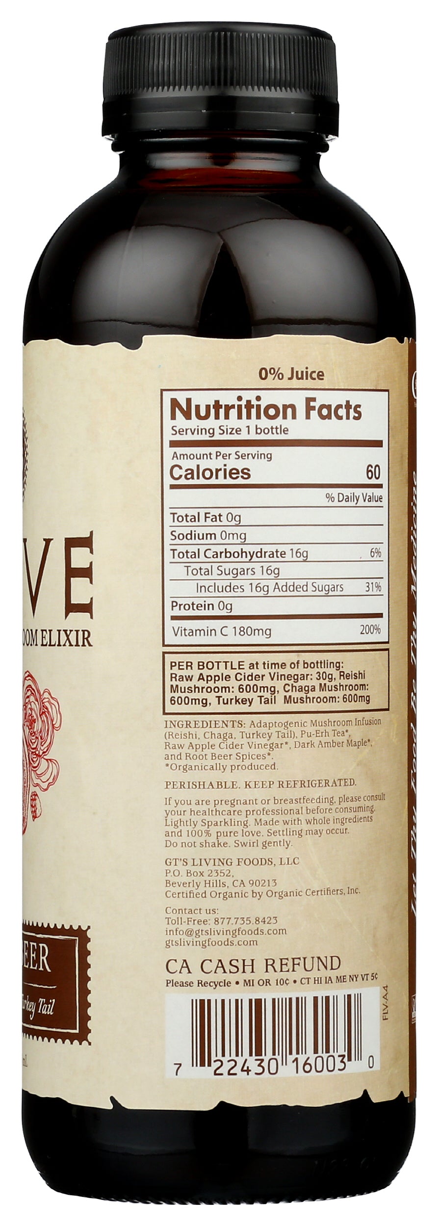 Alive Mushroom Elixer, Root Beer, 16 floz — Natures Pick Market
