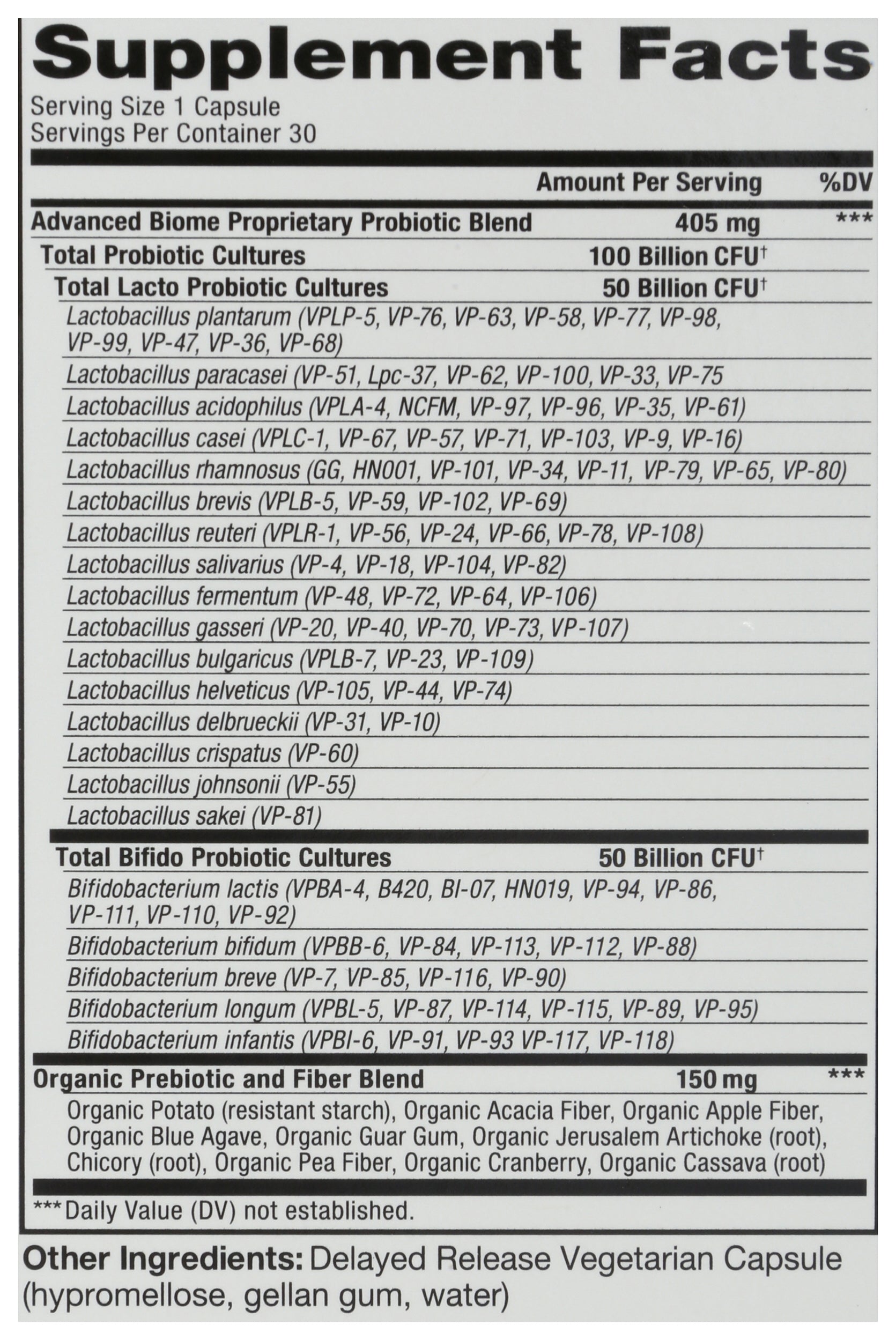 Advanced Biome Probiotic 100/100B SS, 30 cap — Natures Pick Market