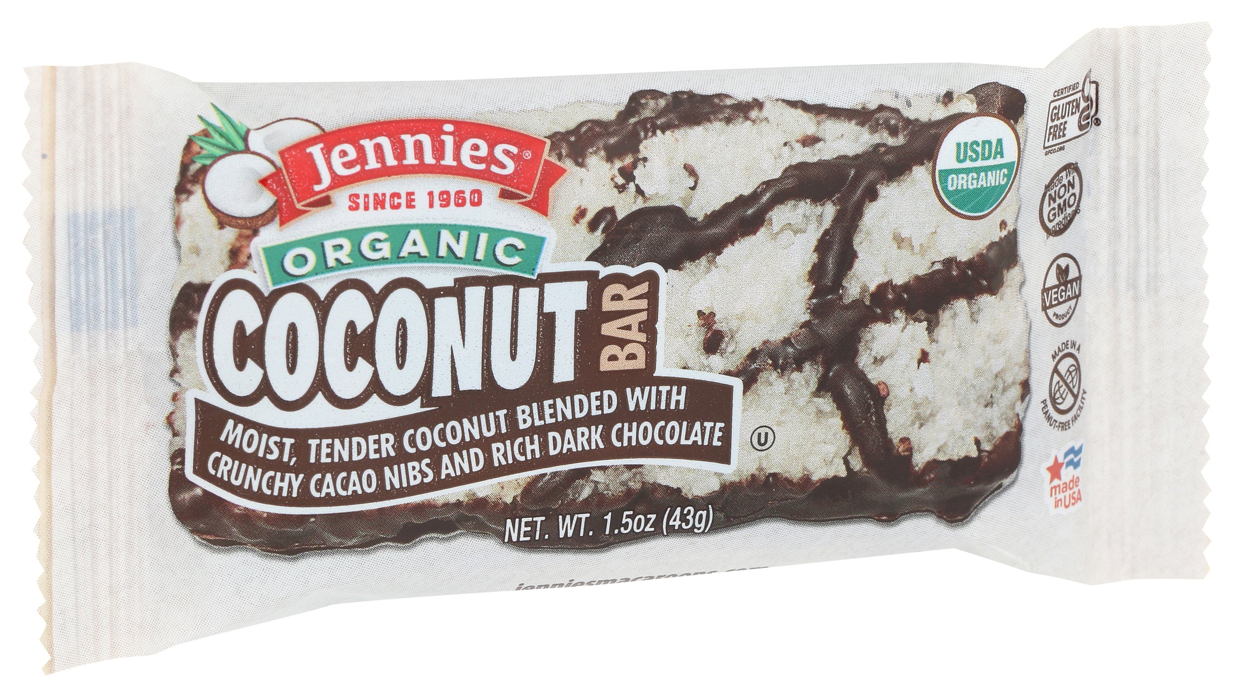 Raw Coconut Cacao Bar, Org, 1.5 oz — Natures Pick Market