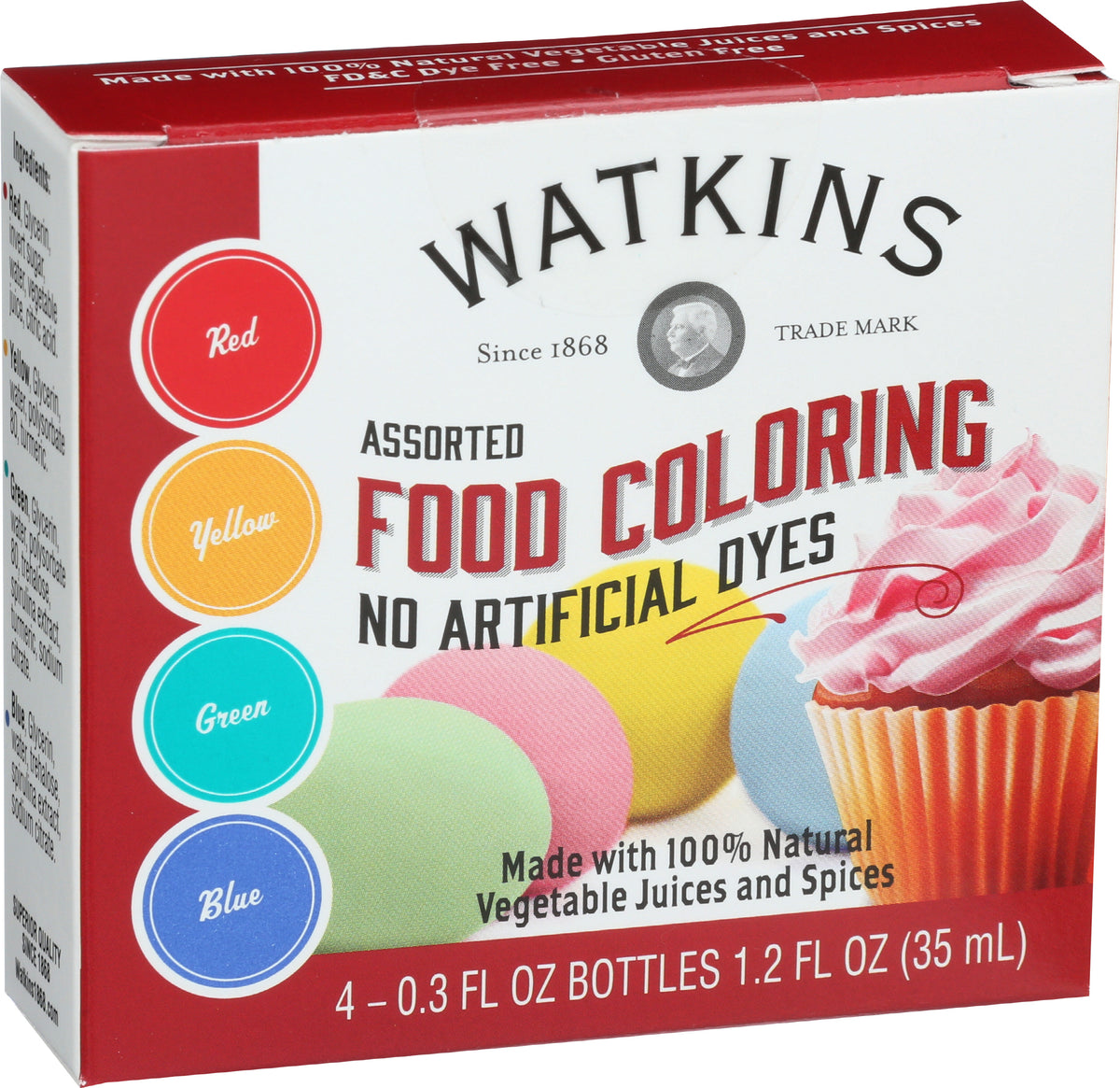 Assorted Food Coloring 4 pk, 1.2 fl oz — Natures Pick Market