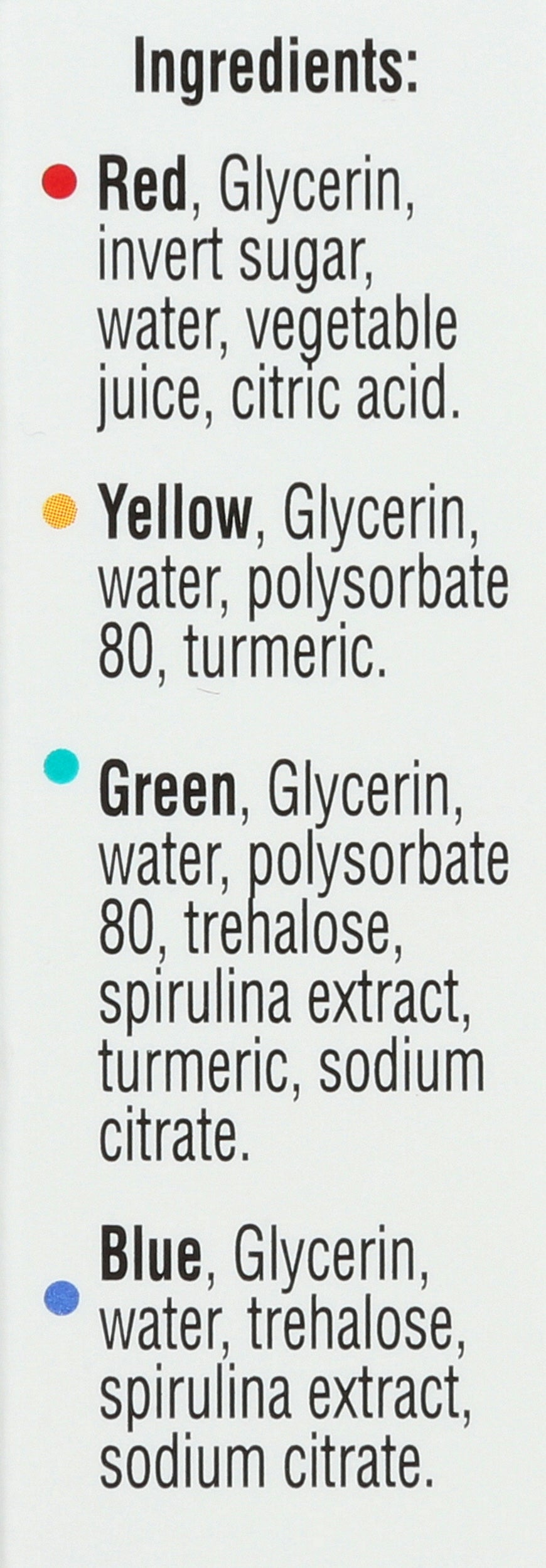 Assorted Food Coloring 4 pk, 1.2 fl oz — Natures Pick Market