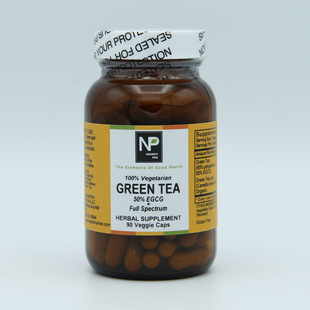 Green Tea, Std 50% EGCG, 90 vcap — Natures Pick Market