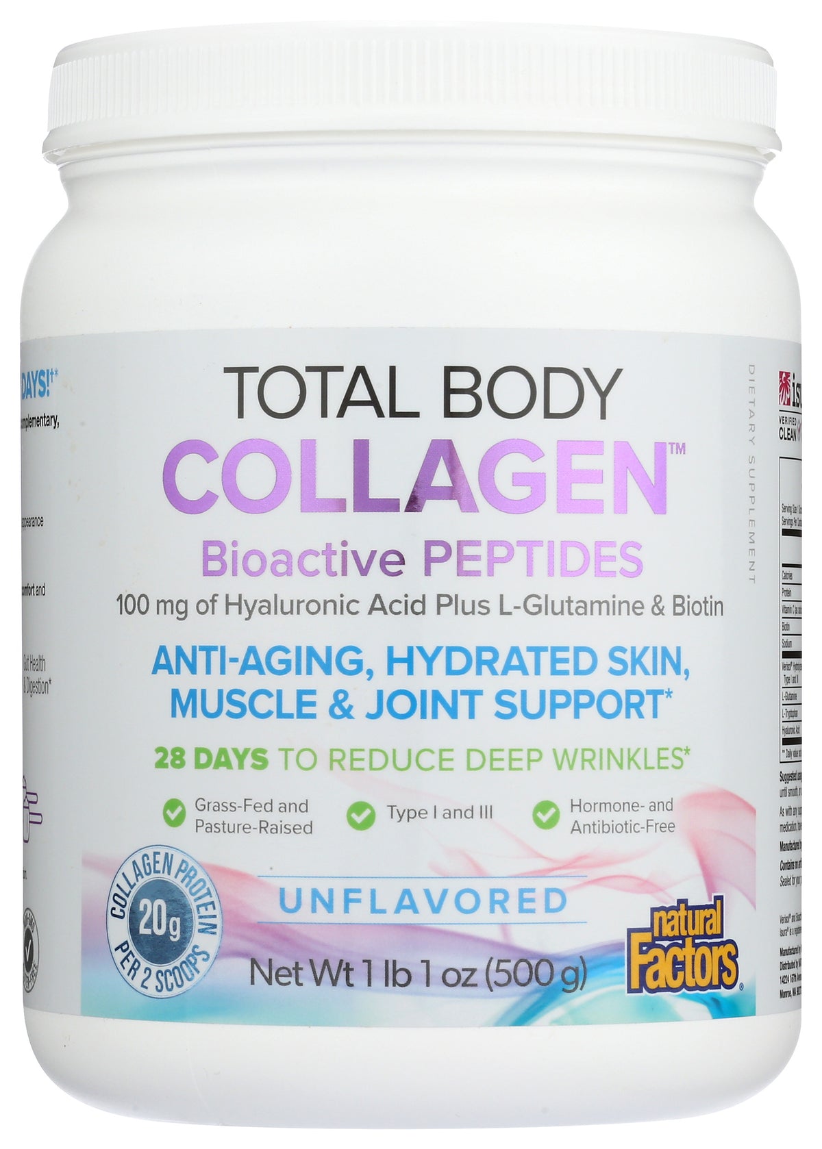 Total Body Collagen Peptides, Unflavored, 1 lb 1 oz/500 g — Natures ...