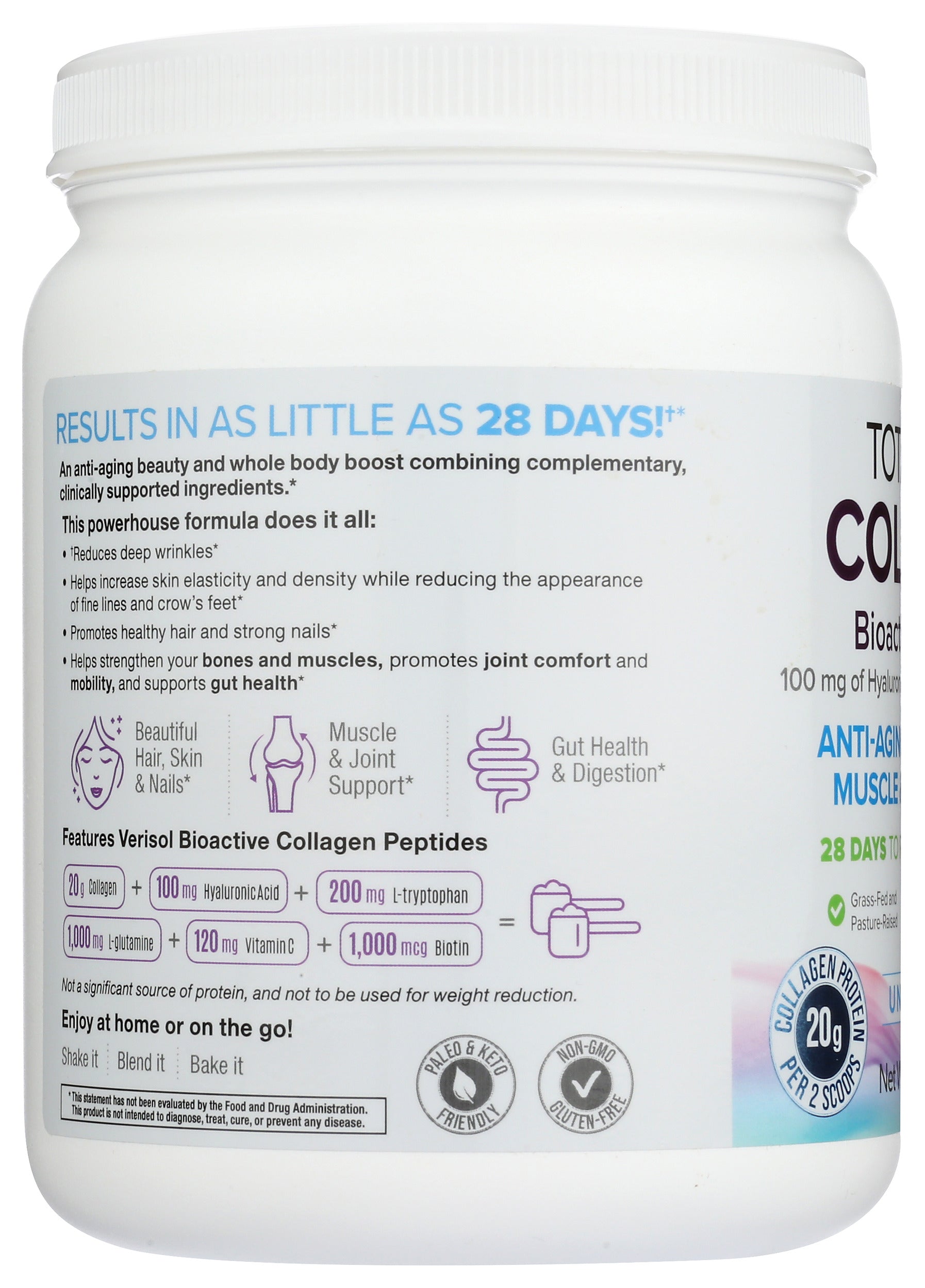 Total Body Collagen Peptides, Unflavored, 1 lb 1 oz/500 g — Natures ...
