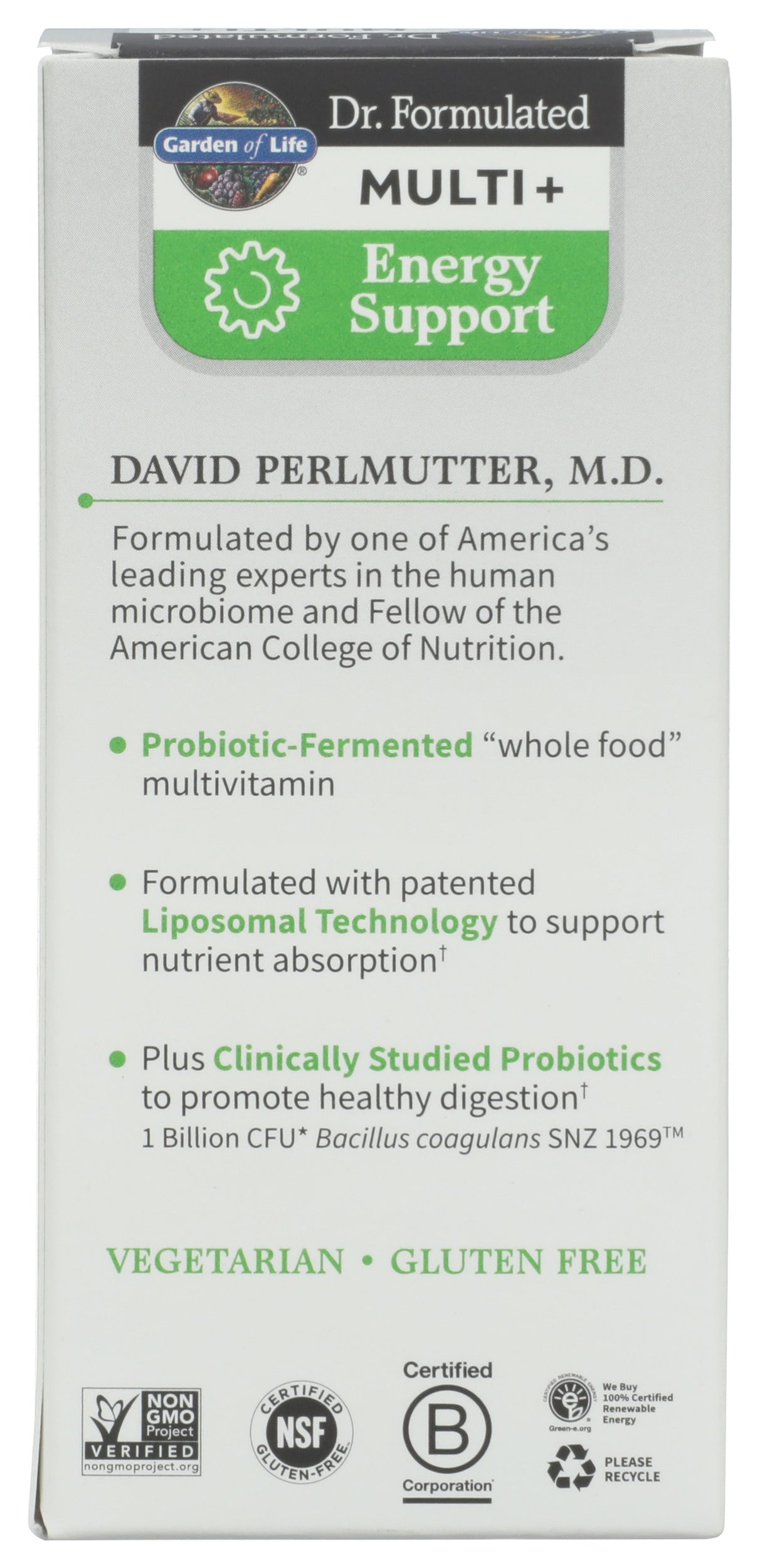Dr. Formulated Energy & Support Multivitamin, GF, 30 cap — Natures Pick ...
