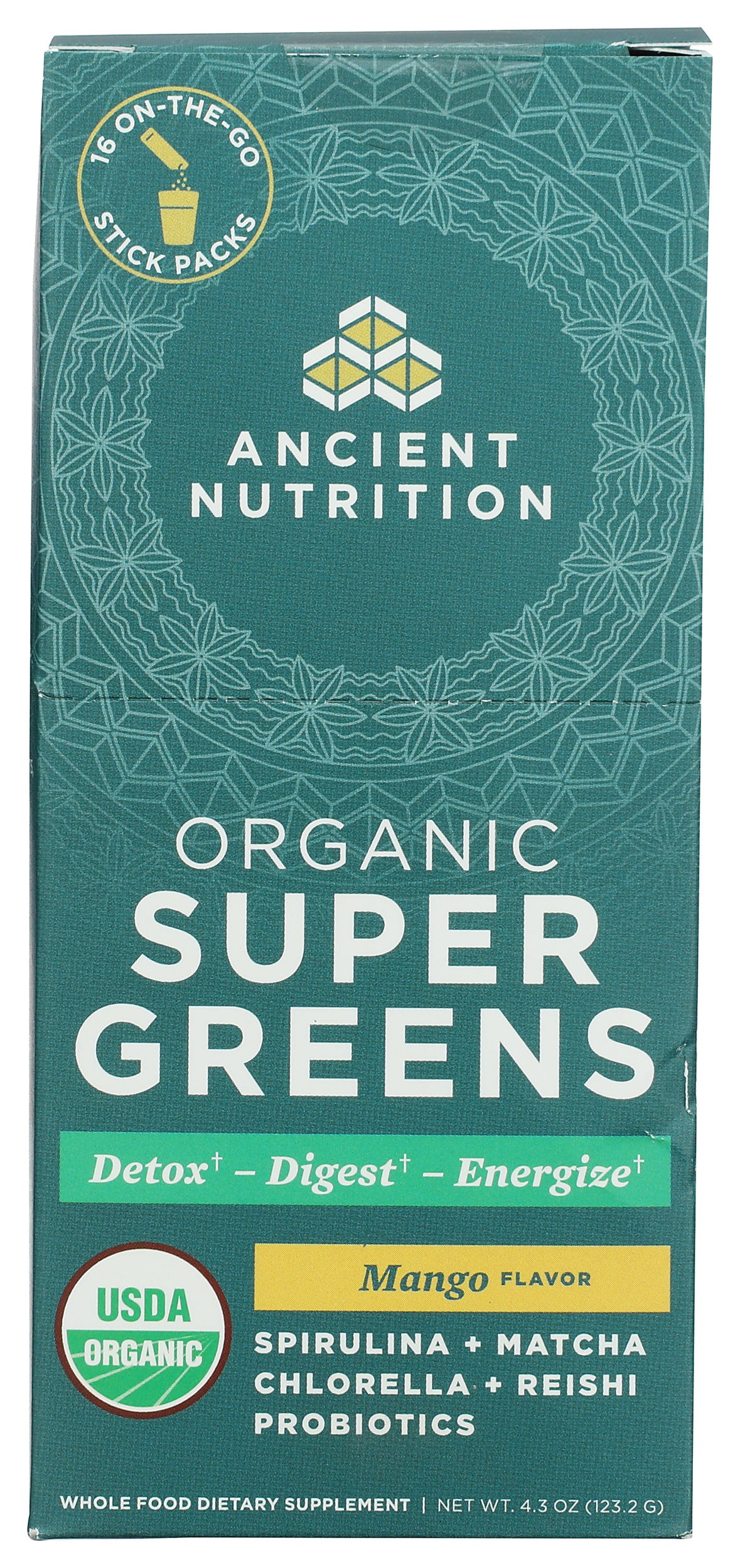 Organic Super Greens, Mango 4.3 oz/16 stick — Natures Pick Market