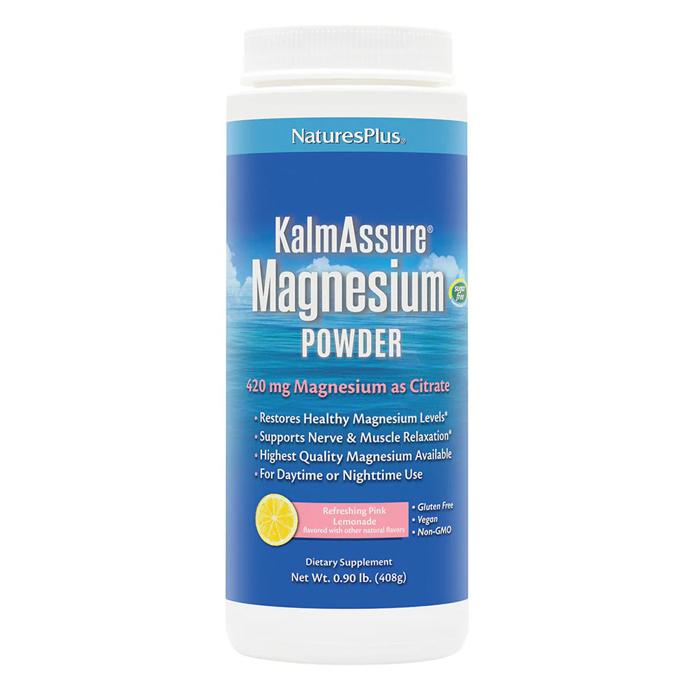 KalmAssure Magnesium Powder 420mg, Pink Lemonade, 408 gm — Natures Pick ...