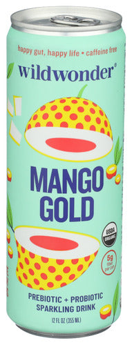 Mango Gold Probiotic Sparkling Drink, Org, 12 fl oz — Natures Pick Market