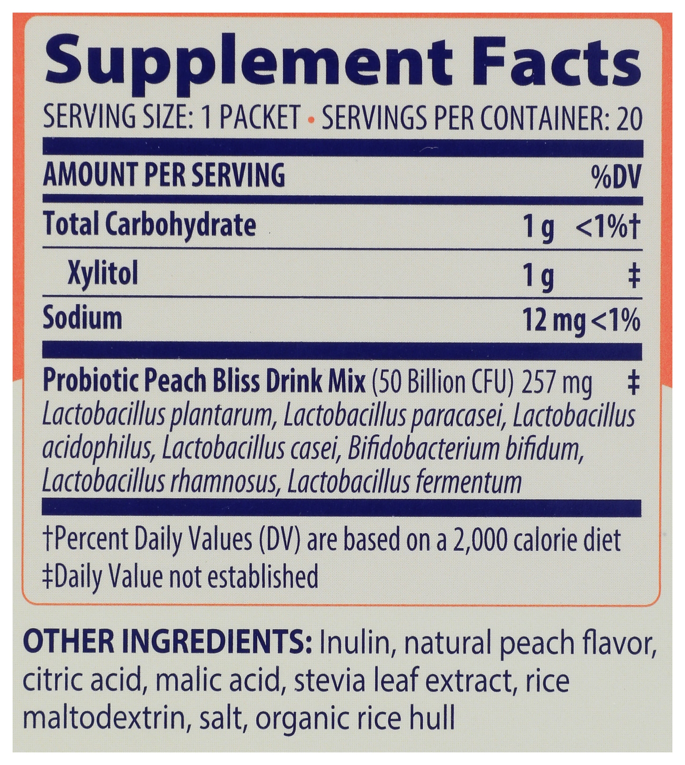 SubCulture Probiotic Drink Mix, Peach, 50B CFU, 20 stick — Natures Pick ...