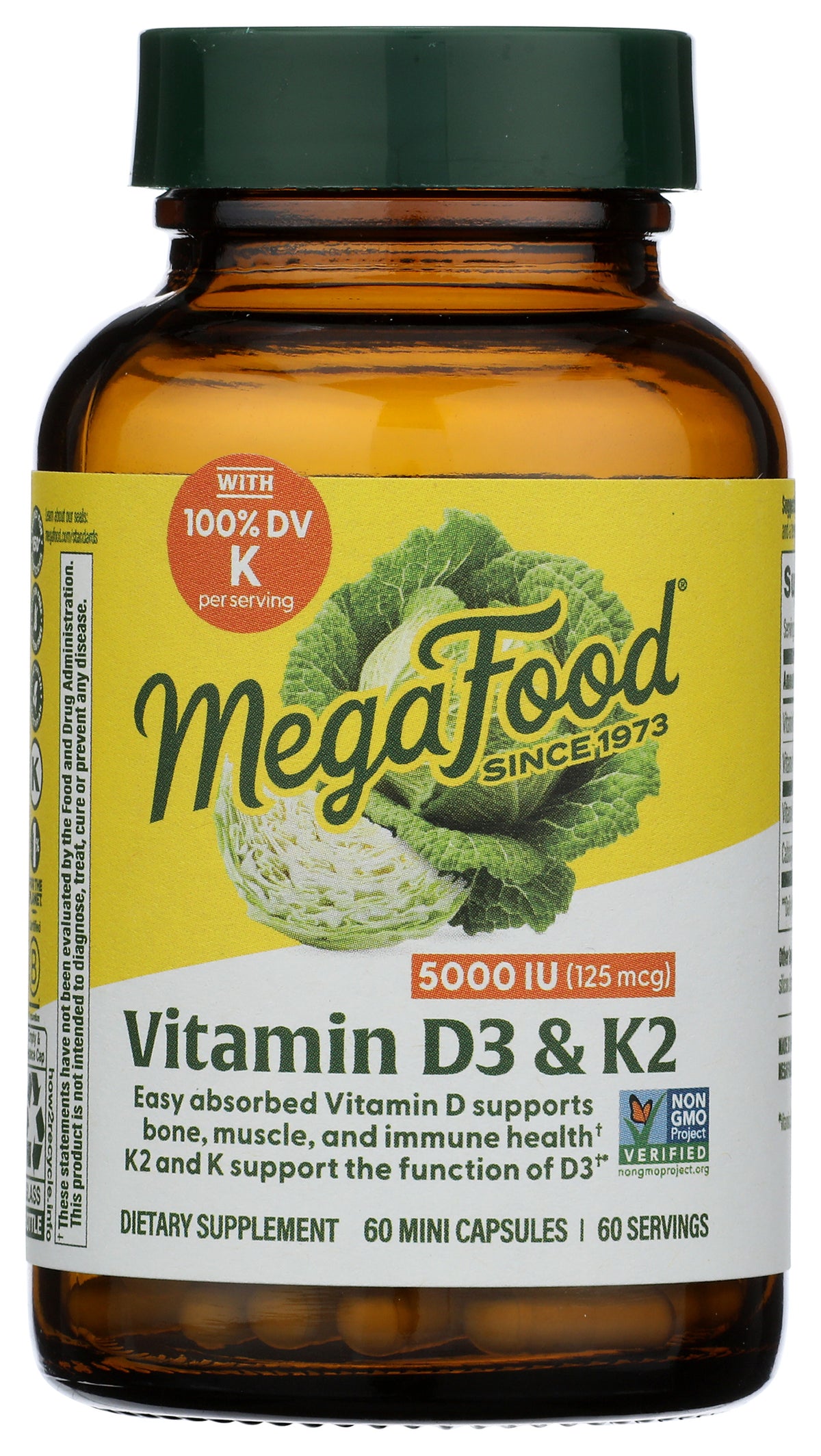 Vitamin D3 & K2, 5000 IU/125mcg, 60 cap — Natures Pick Market