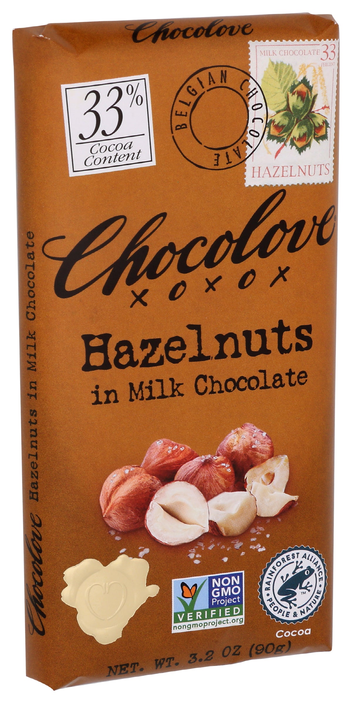 Hazelnut Milk Chocolate Bar 33% Cocoa, 3.2 oz — Natures Pick Market